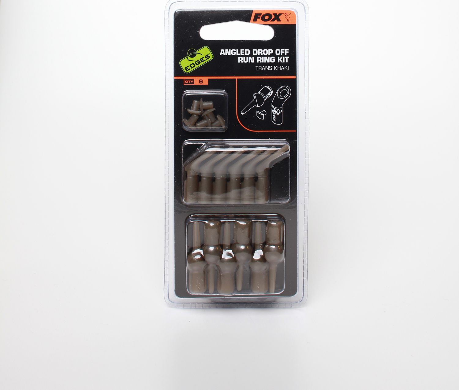 Fox Angled Drop off Run Ring kit trans khaki - Hooked on Fishing