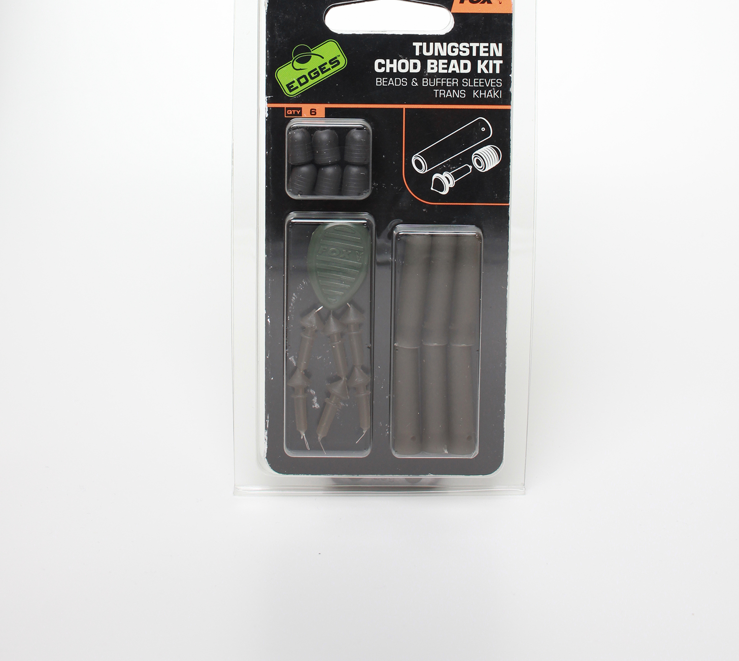Fox Tungsten Chod Bead Kit trans khaki - Hooked on Fishing